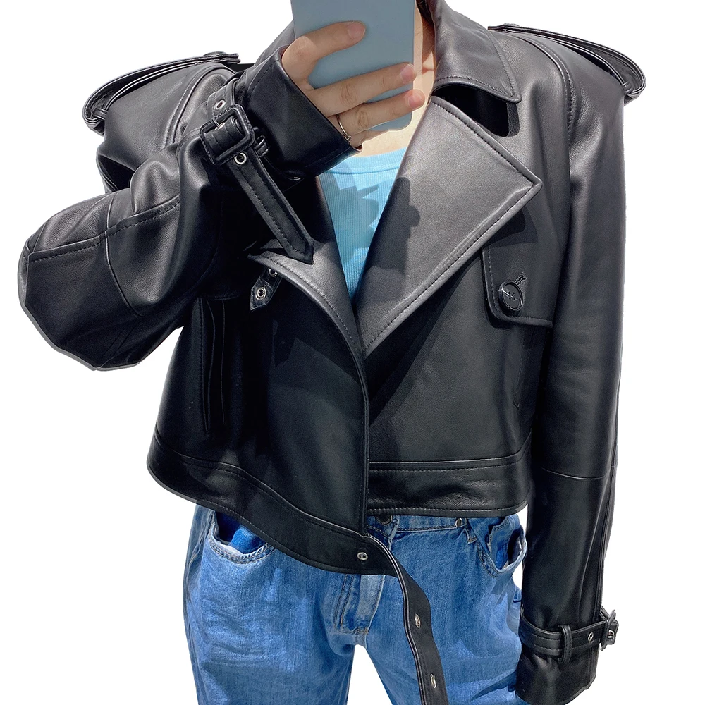 YOLOAgain-Women-s-Broad-Shoulder-Oversized-Real-Leather-Jacket-Black ...