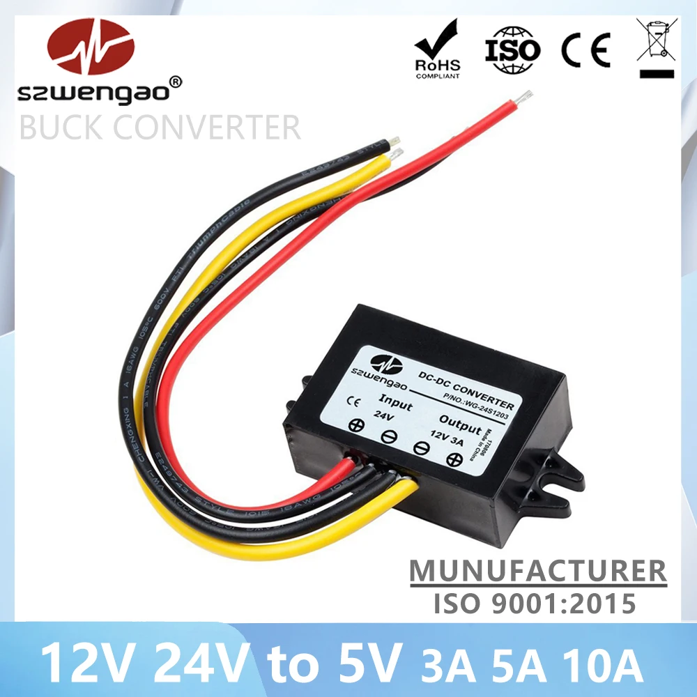szwengao-Buck-Converter-12V-24V-to-5V-DC-Converter-3A-5A-10A-Setp-Down ...