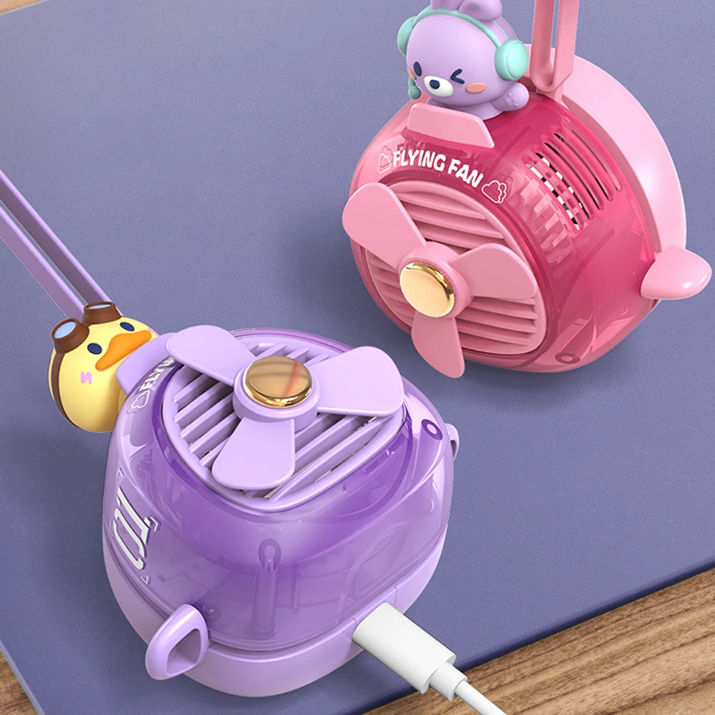 Small-Portable-Hanging-Neck-Fan-500mAh-Hands-Free-Necklace-Fan-3-Speeds ...