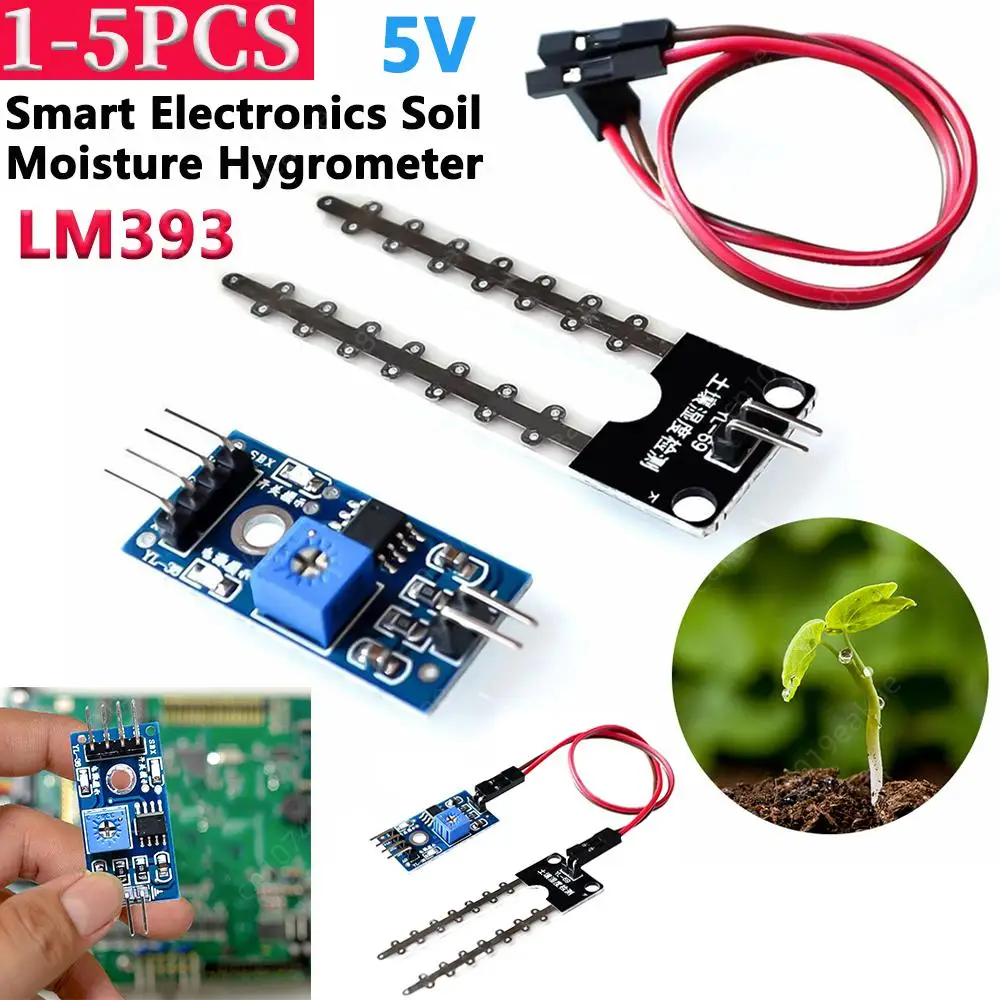 1-5PCS-LM393-Soil-Moisture-Detection-Sensor-Module-5V-High-Precision ...