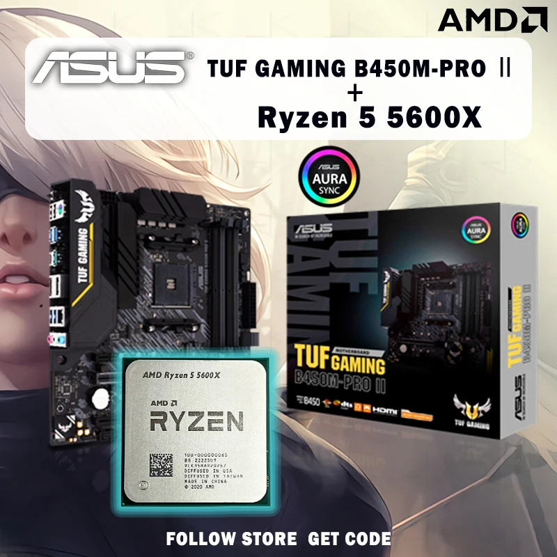 NEW AMD Ryzen 5600X R5 5600X CPU ASUS TUF B450M PRO II Motherboard ...