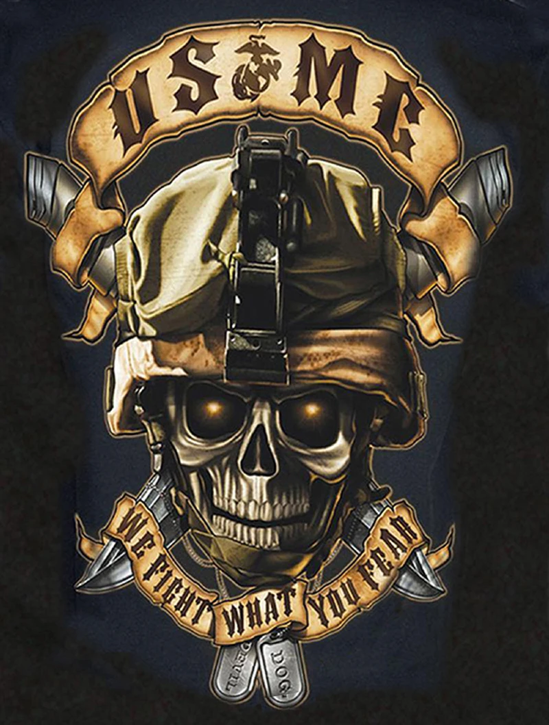 Marine Skull We Fight What You Fear