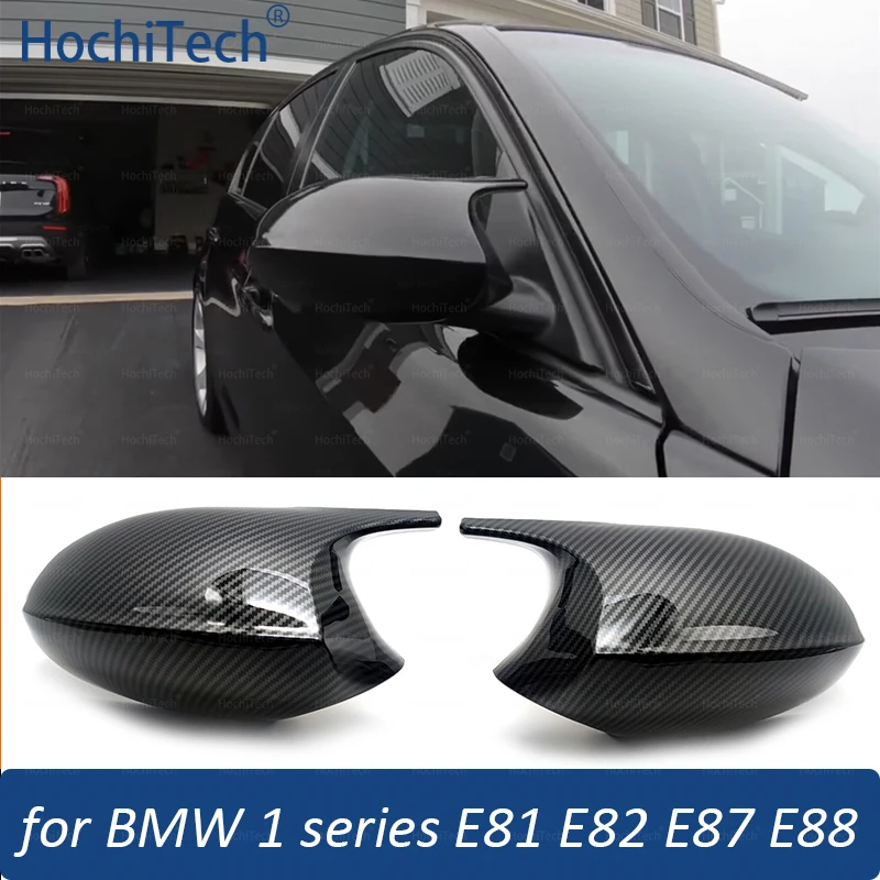 Carbon Fiber Pattern Black M Look Mirror Cover for BMW 1 series E81 E82 E87 E88 116i 118i 120i ...