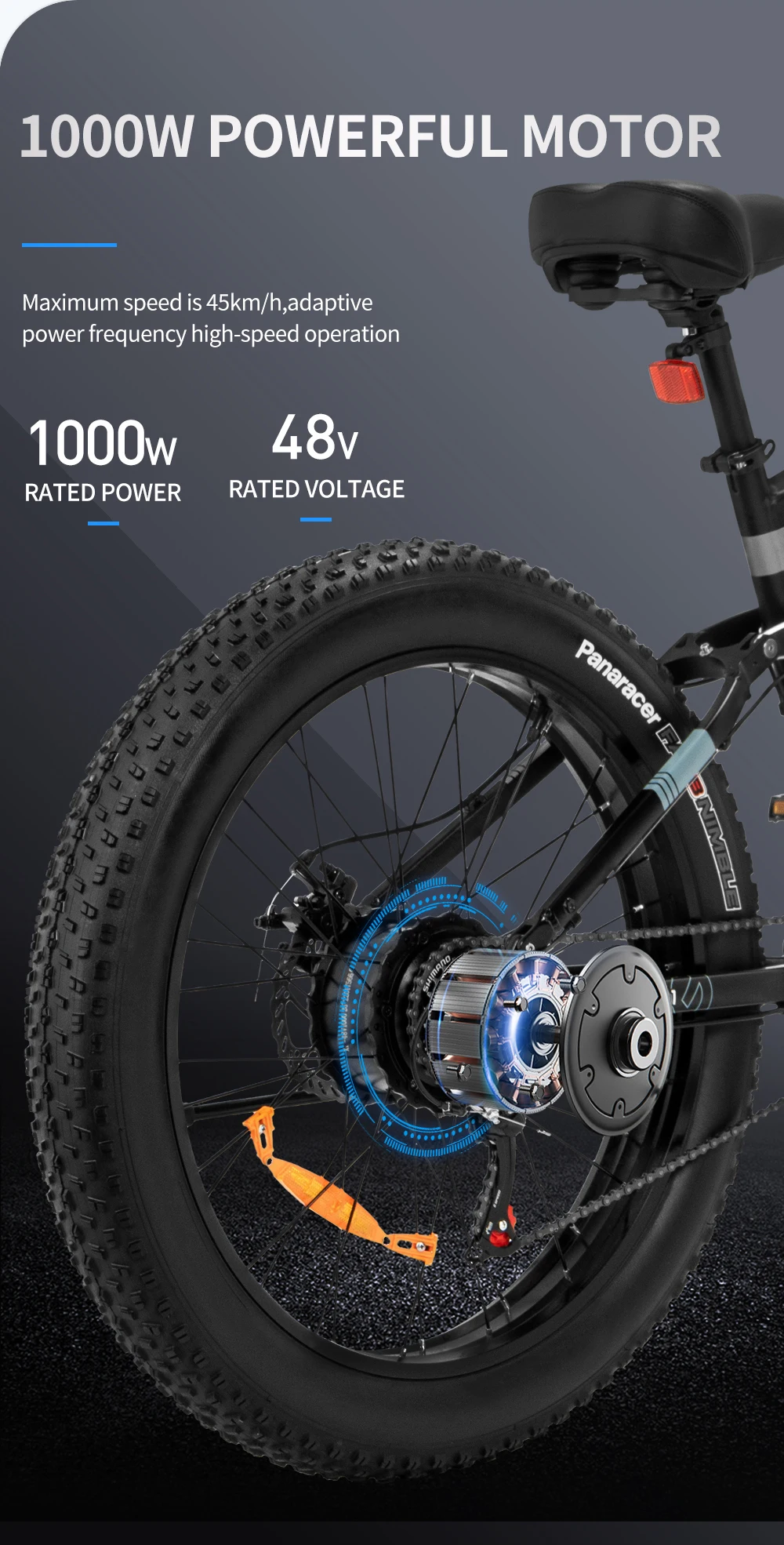 Electric foldable bike Ridstar H26, 1000W, 48V, 15Ah battery - RIDSTAR ...