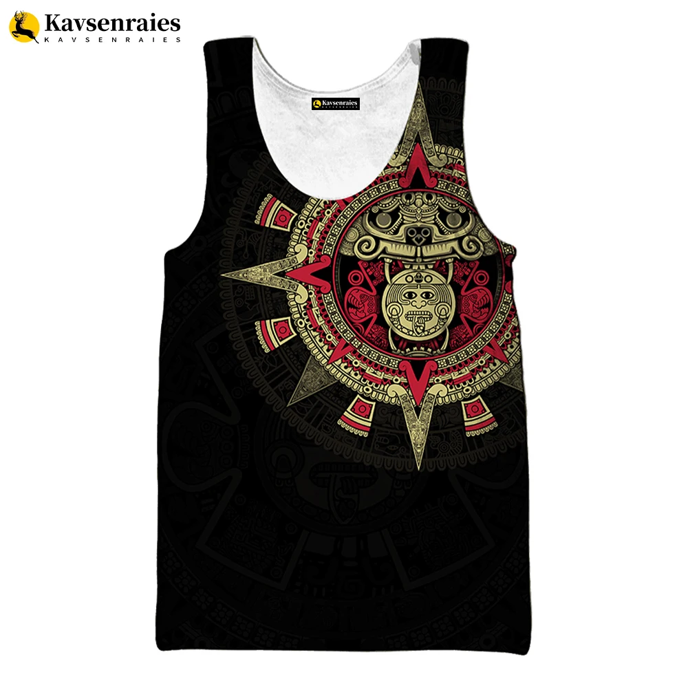Chaleco-3D-de-Guerrero-Azteca-mexicano-para-hombre-camisetas-sin-mangas-informales-de-moda-Hip ...