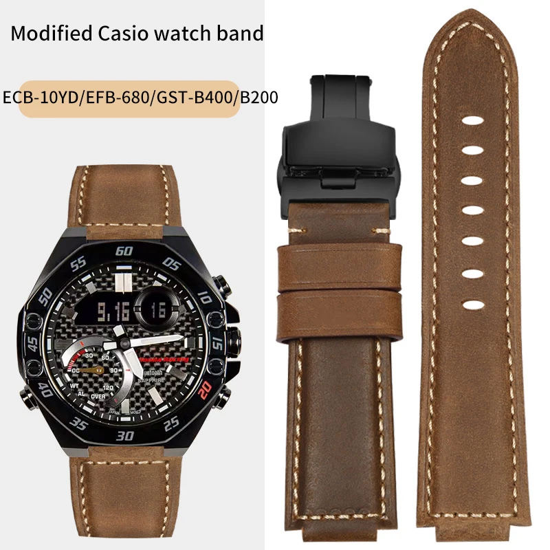 Modified watch straps for Casio ECB-10YD/EFB-680/GST-B400/B200 Convex ...