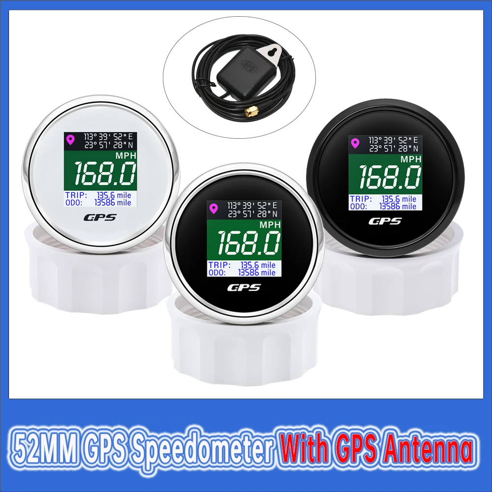 New Waterproof Digital GPS Speedometer Adjustable LCD Odometer Speed ...