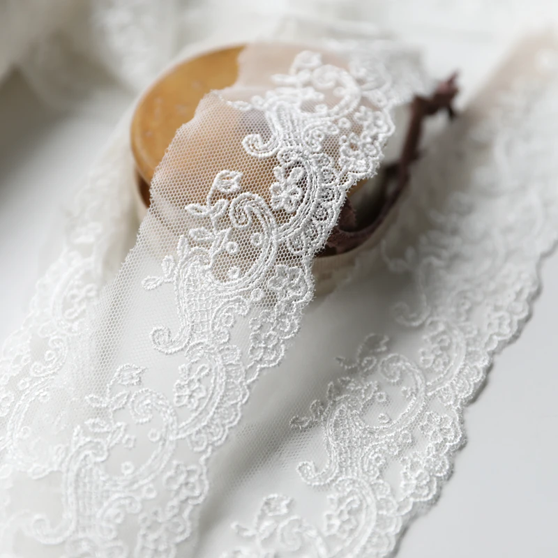 2Meters 5cm Soft Mesh White Polyester Fabric Venise Baby Lace Trim ...