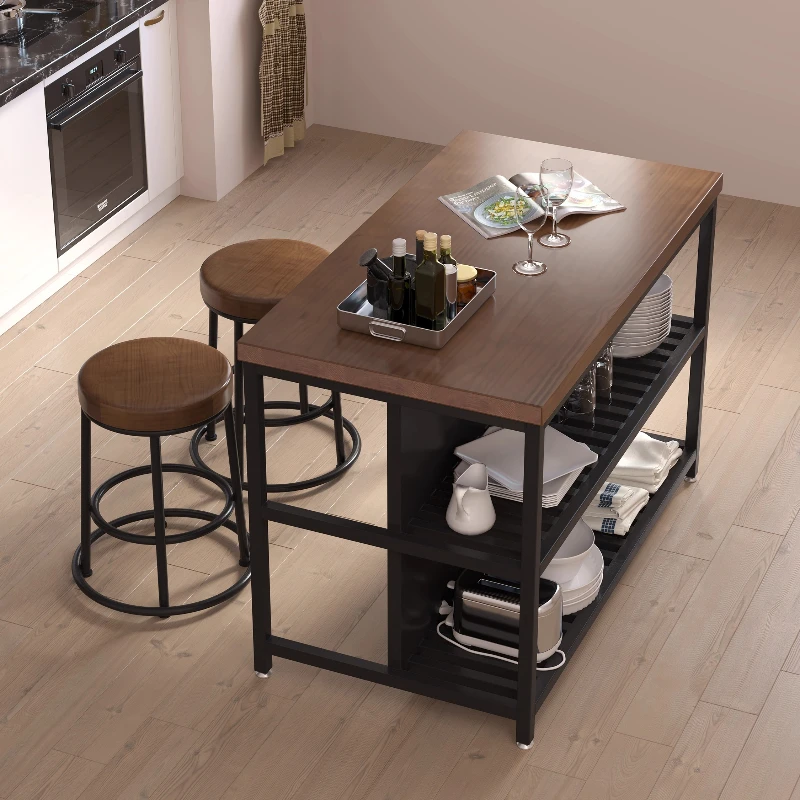 Open kitchen, island table, removable cooking , side cabinet, bar ...
