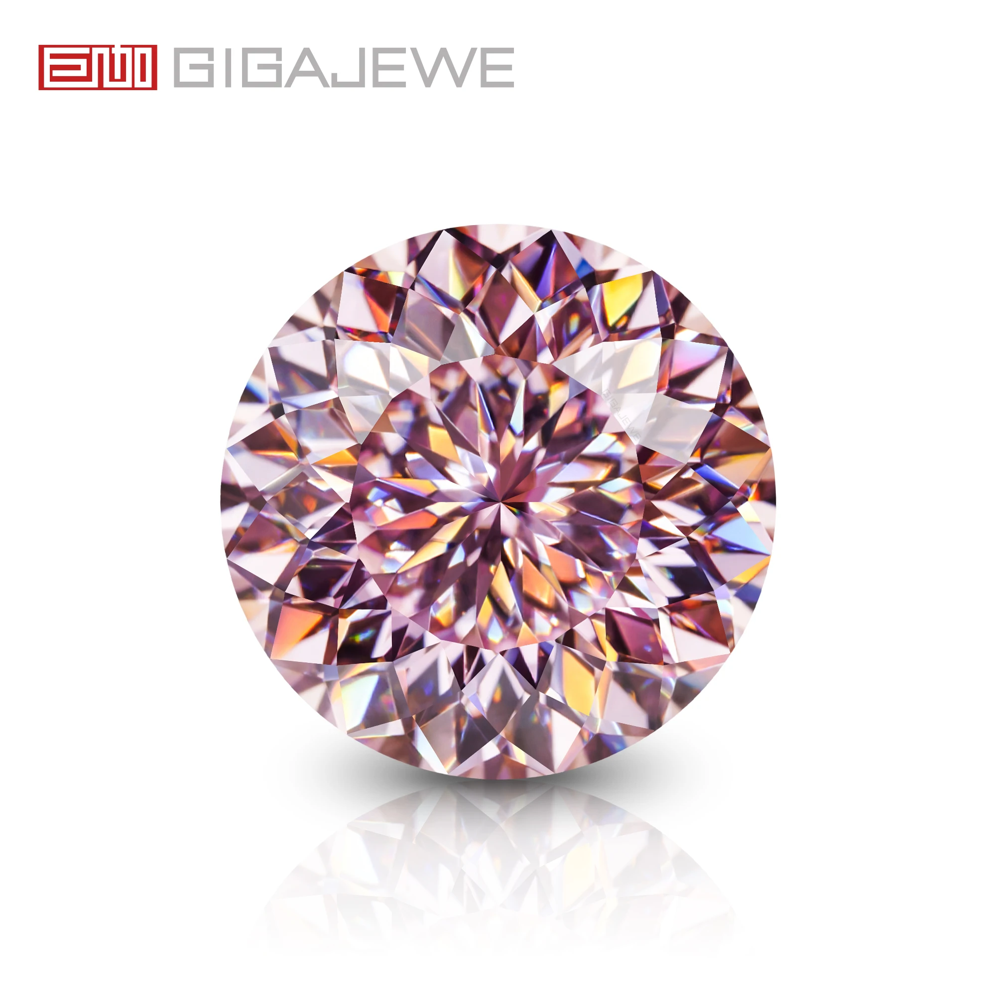 GIGAJEWE Moissanite Sakura Pink Color Portuguese Cut VVS1 PFL-Remium ...