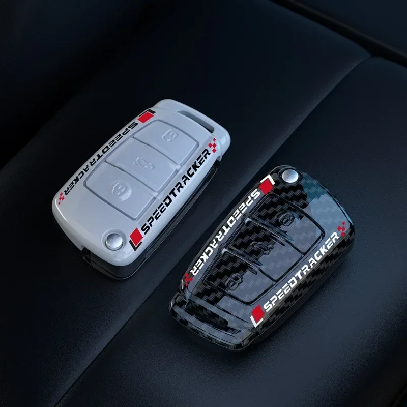 ABS Carbon Fiber Style Car Key Case Cover For Audi A1 A3 A4 8P 8L 8V A5 ...