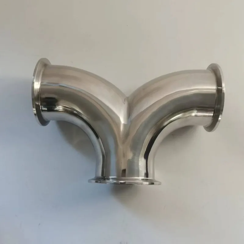 25-63mm Pipe OD x1.5- 2.5" Tri Clamp Y-Shaped Elbow 3 Way SUS 304 Stainless Sanitary Fitting ...