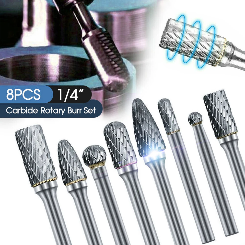 1-4-6mm-Shank-Tungsten-Carbide-Rotary-Burr-Bur-Die-Grinder-Carving-Bits ...