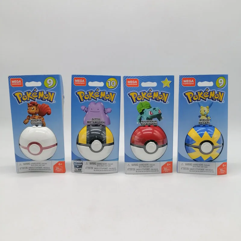 Assembled Building Blocks Pikachu Vulpix MEGA Pokemon Ball Toy Minun ...