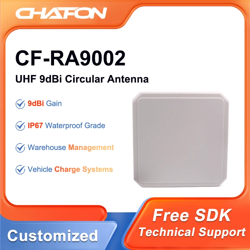 Chafon CF-RA9002 900mhz 915mhz RFID Antenna High Performance IP66 Waterproof 9dbi Circular ABS ...