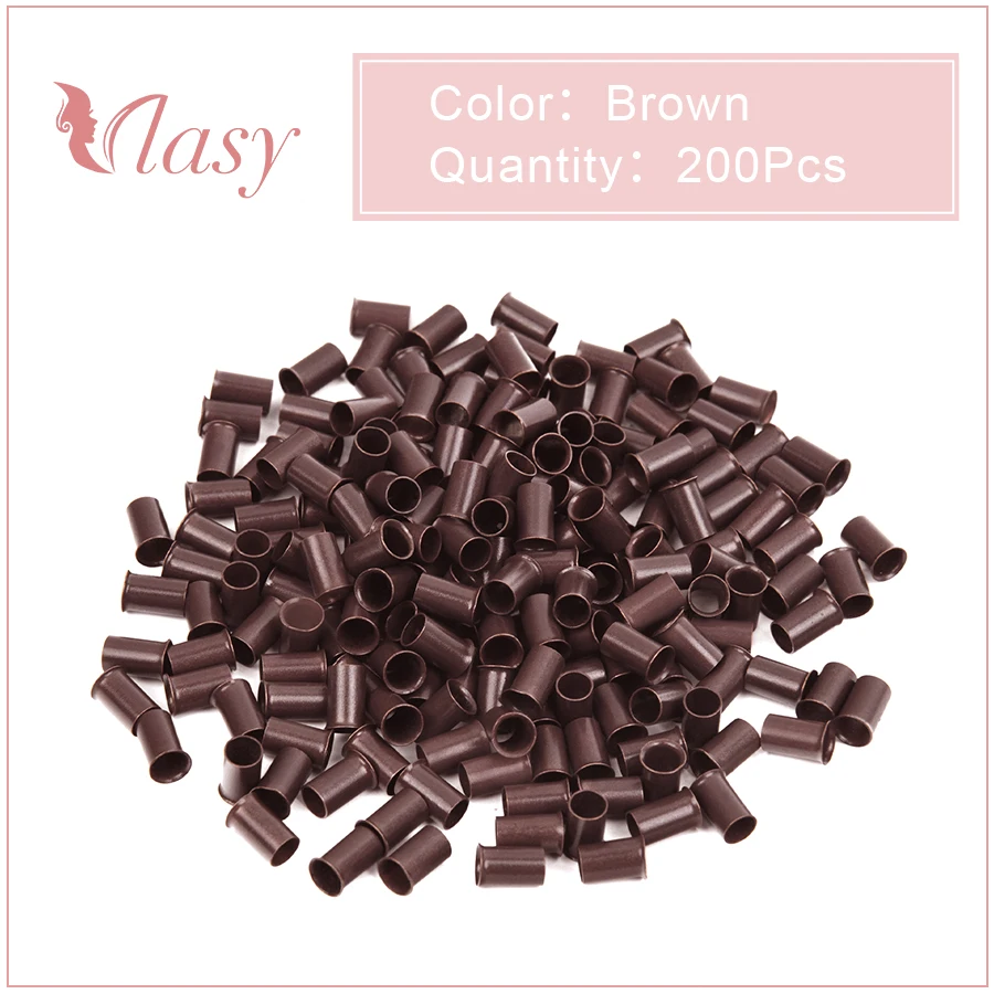 Vlasy-Brown-Microlink-Beads-Non-Silicone-Copper-Tubes-Beads-Locks-Micro ...