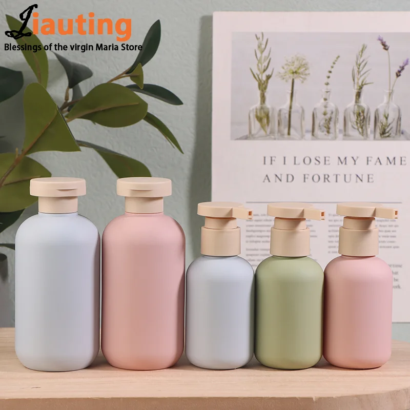 2Pcs 100/200ml Blue Green Pink Empty Plastic Pump Lotion Shampoo Bottle ...
