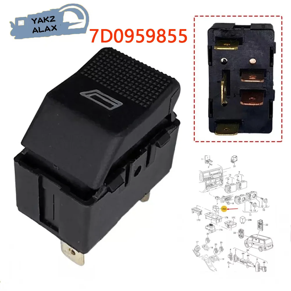 7D0959855 Electric Window Control Switch Regulator Button for VW ...
