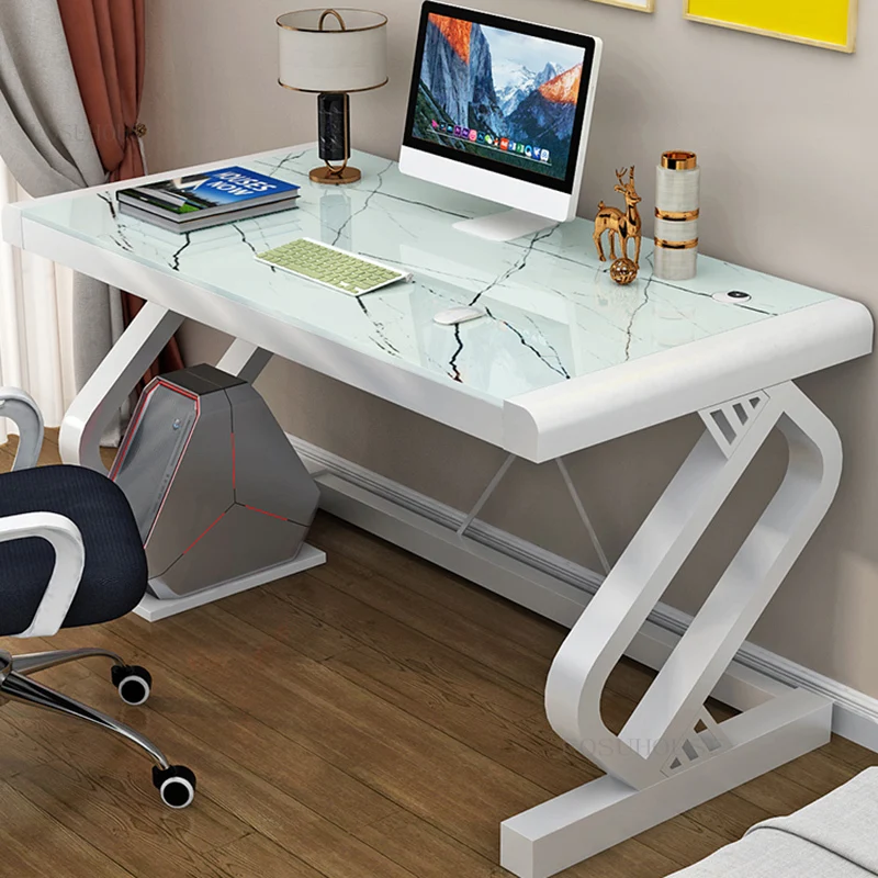 Simple-Desktop-Computer-Desks-Tempered-Glass-Esports-Gaming-Table ...