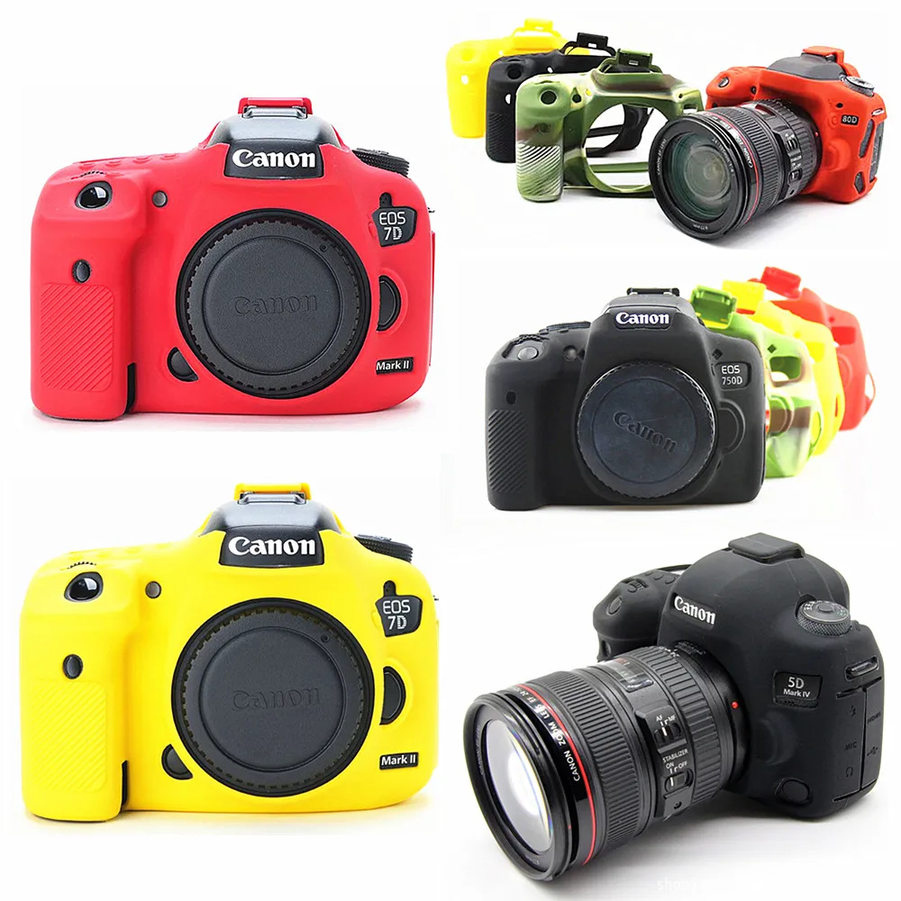 Silicone-Case-Skin-Cover-DSLR-Camera-Bag-For-Canon-EOS-R-6D-7D-5D-Mark ...