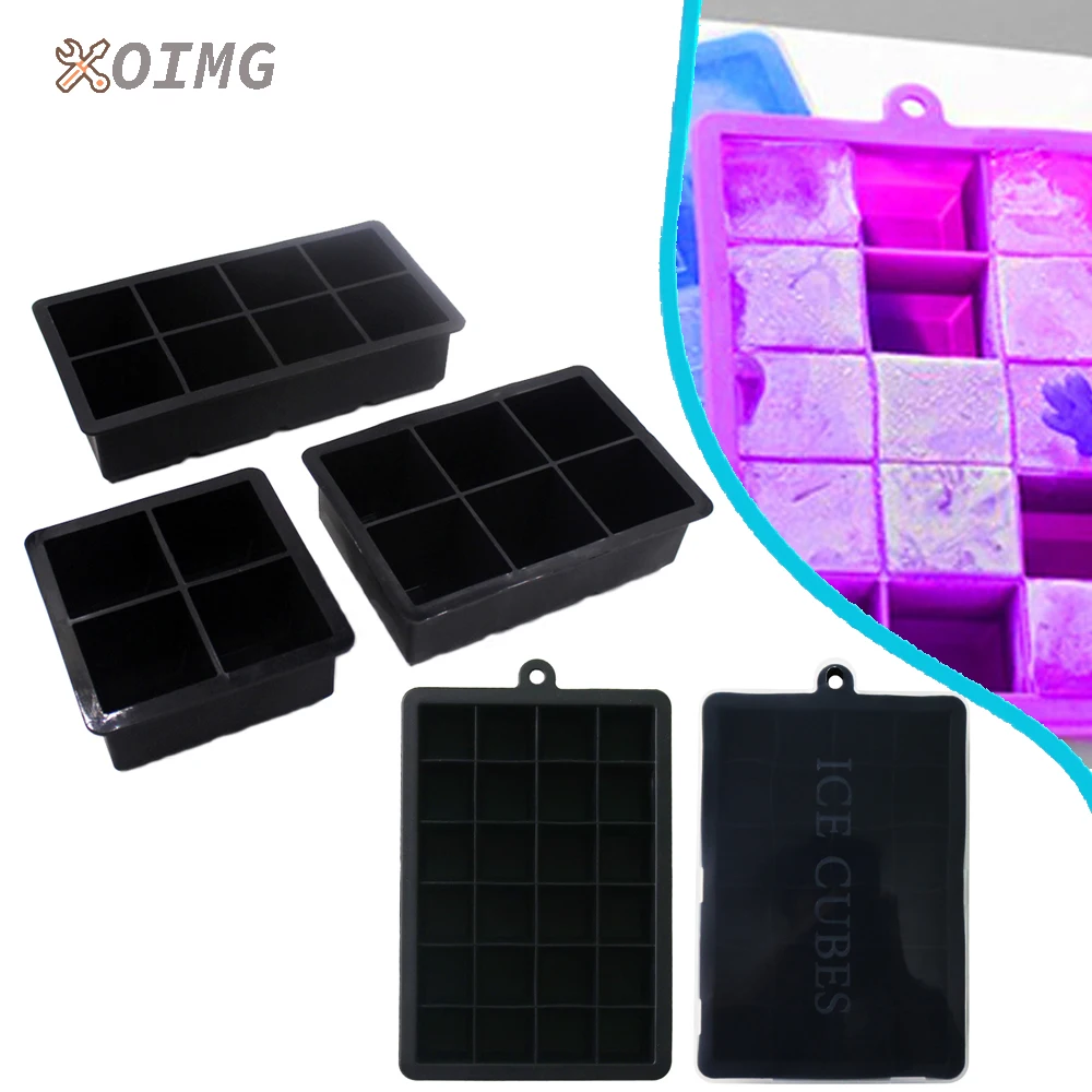 OIMG 4/6/8/15 Grid Ice Cube Trays Mold Giant Jumbo Large Food Grade ...