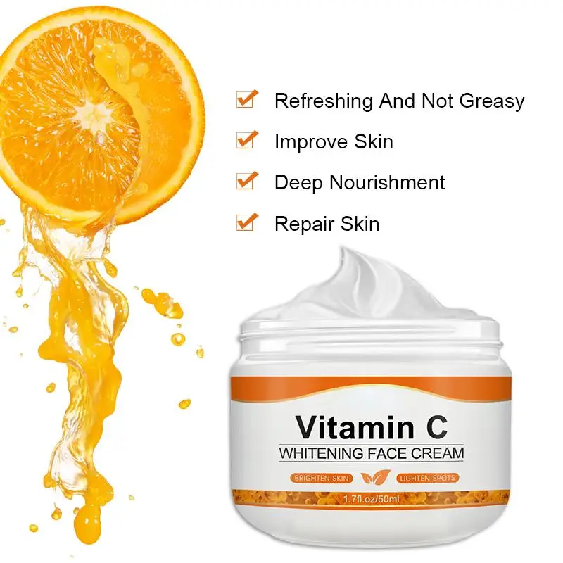 Vitamin C Face Cream Remove Dark Spots Whitening Care Moisturizing Anti