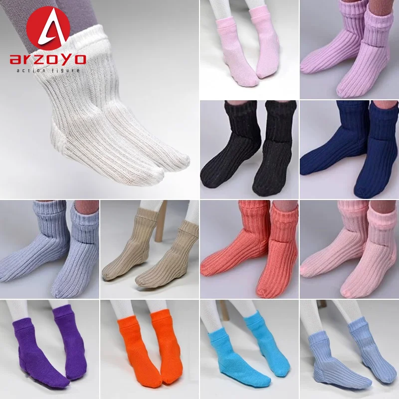 1/6 Scale Solid Color Short Sports Stripe Socks Model Soldier Clothes ...