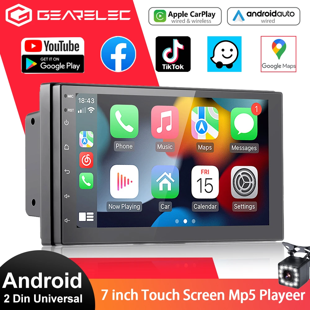 Universal 7 "Rádio Do Carro 2 Din Android Áudio Estéreo GPS Carplay ...