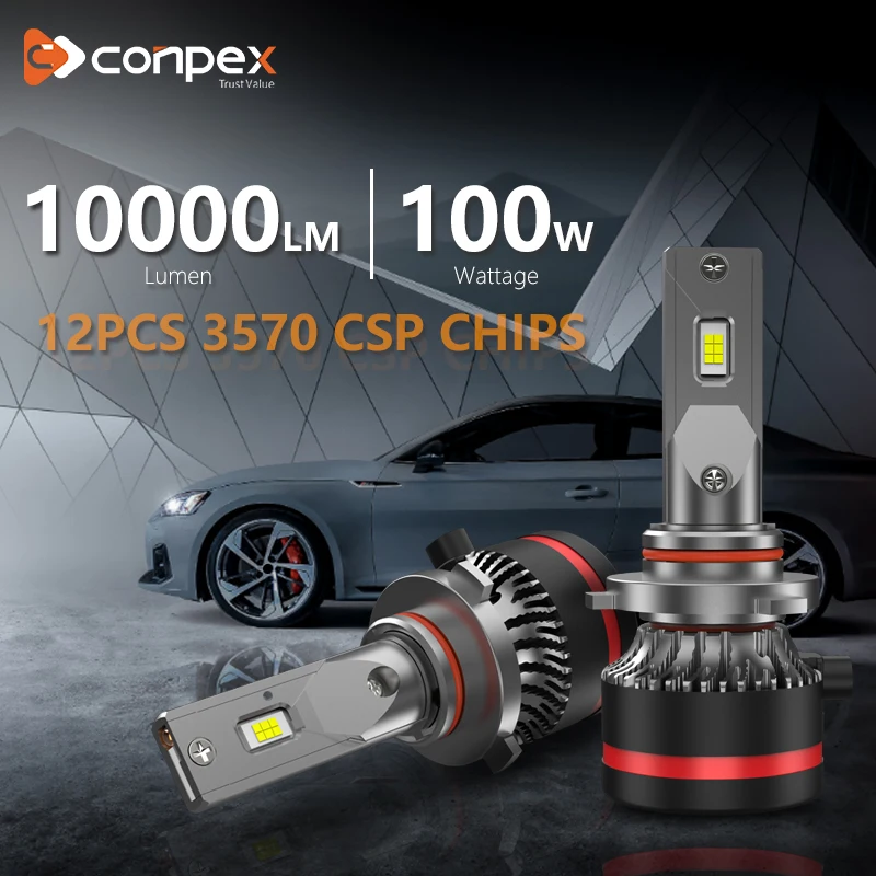 Conpex bombillas LED 100W 6000K H7 H11 bombilla de faro LED H4 H1 H3 ...