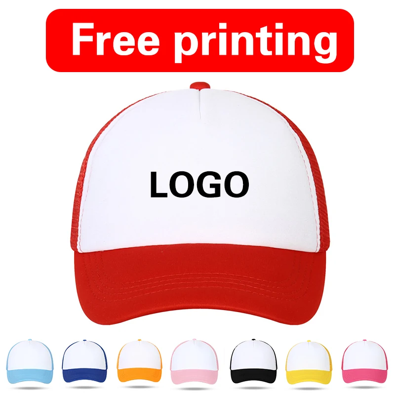 Customized-Cap-Logo-Free-Printing-For-Kids-Baseball-Cap-Mesh ...