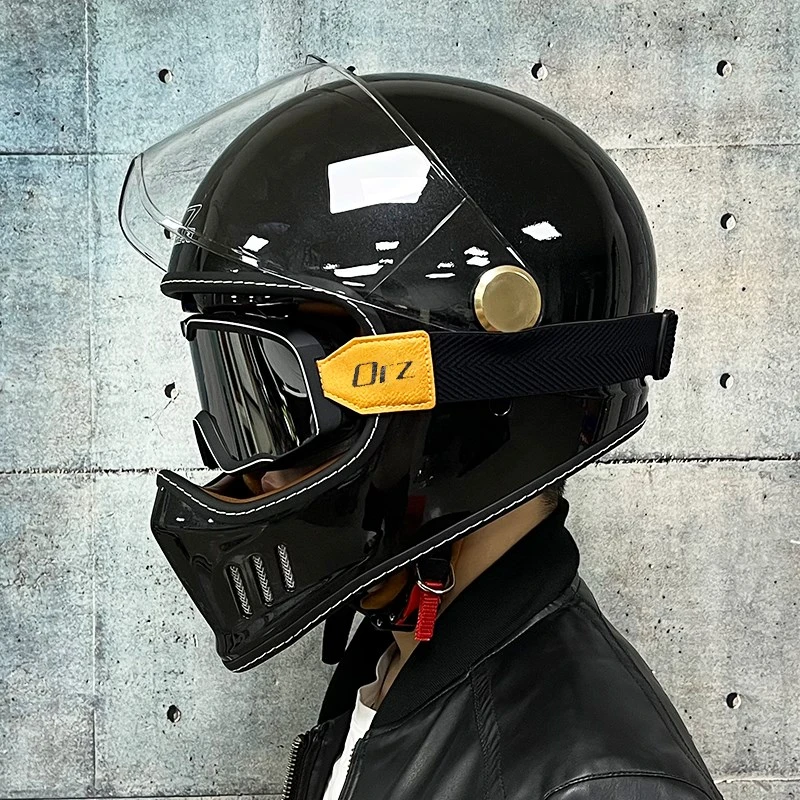 Retro Motorcycle Helmet, Retro Coffee Racing, Full Face, Dot ...