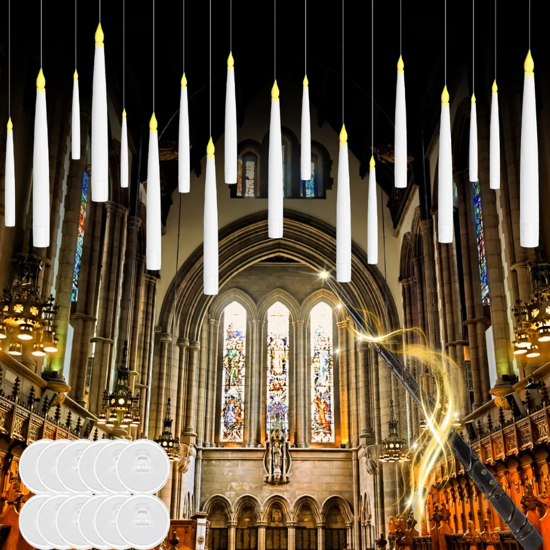 12-96Pcs-Christmas-Floating-Candles-with-Magic-Wand-LED-Magical-Candle ...