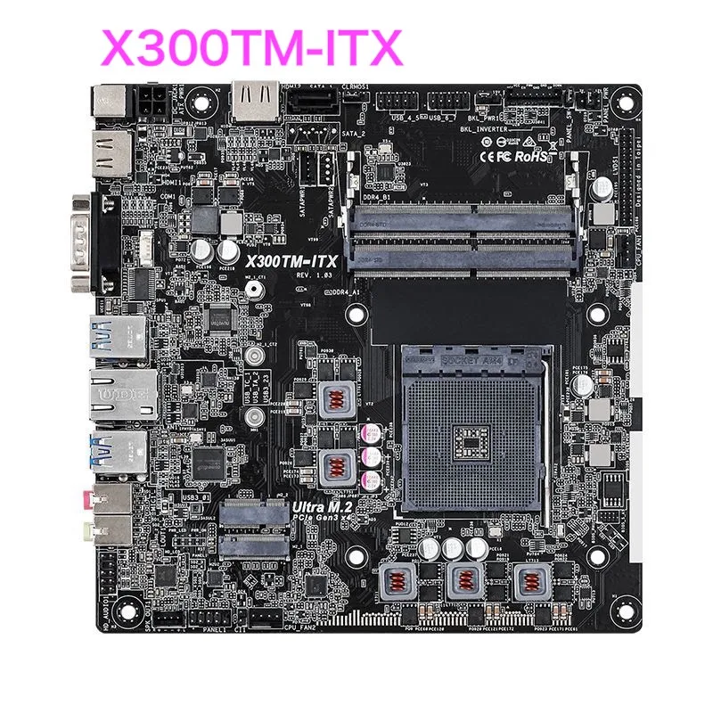 Asrock X300TM-ITX Desktop Motherboard Socket AM4 64GB DDR4 M.2 MINI-ITX ...
