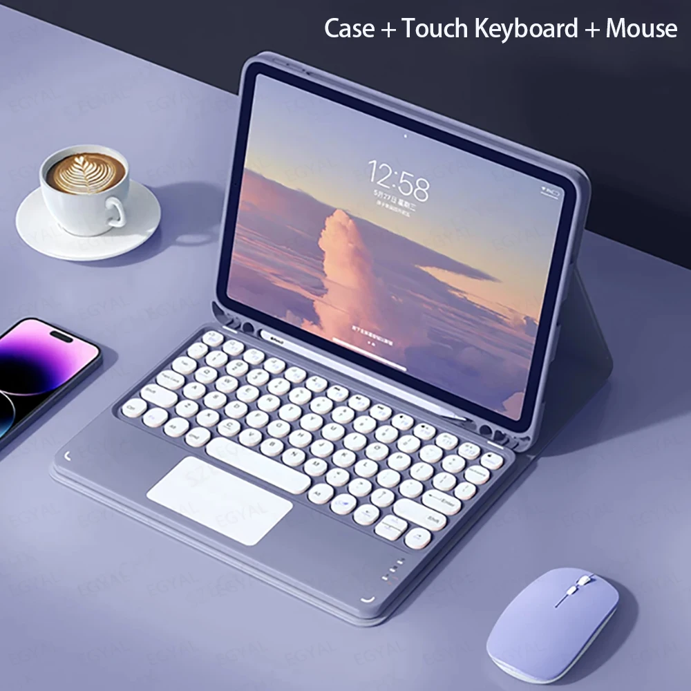 For-iPad-Air-11-M2-2024-Keyboard-Case-Air-5-Air-4-with-Wireless-Touch ...