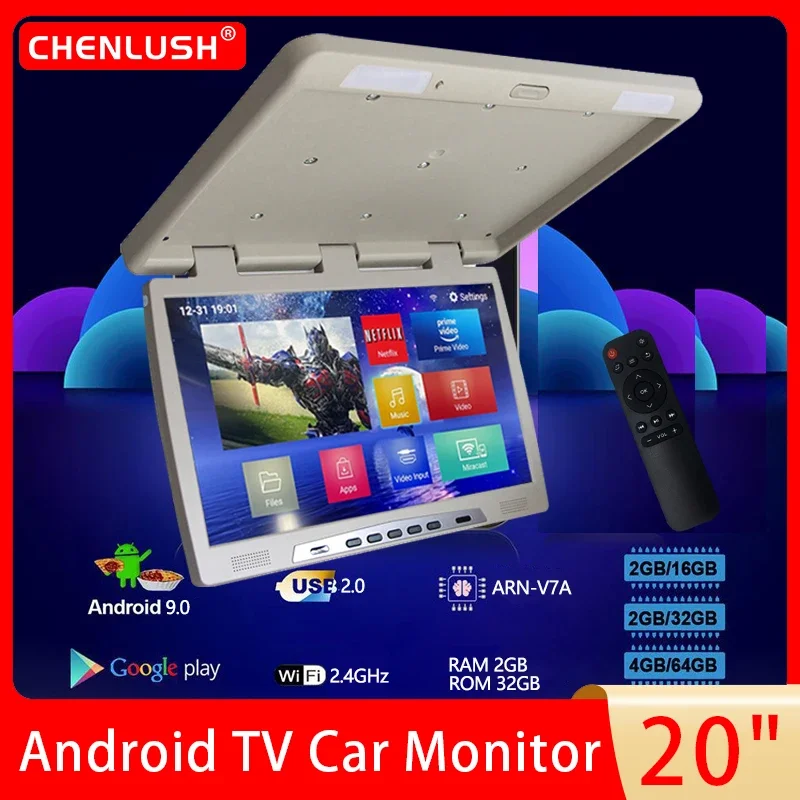 20-Inch-Android-Car-Roof-Hdmi-Mointor-2-32GB-Ceiling-TV-Multimedia ...