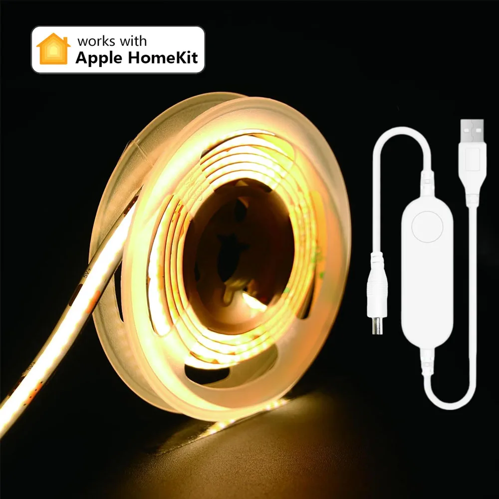 USB-Homekit-COB-LED-Strip-Light-5V-1m-2m-Warm-white-Neutral-white ...