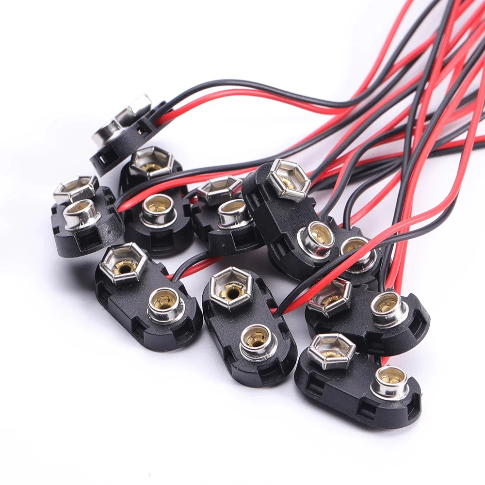 10-100pcs 9V Battery Snap Connector clip Lead Wires holder - AliExpress 502