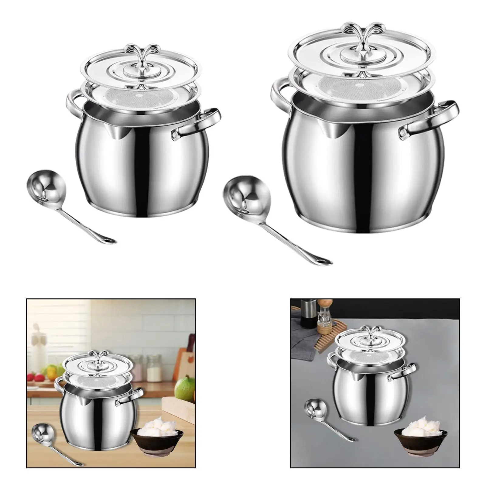 Grease Container with Strainer Heat Resistant Oil Filter Pot Sturdy ...