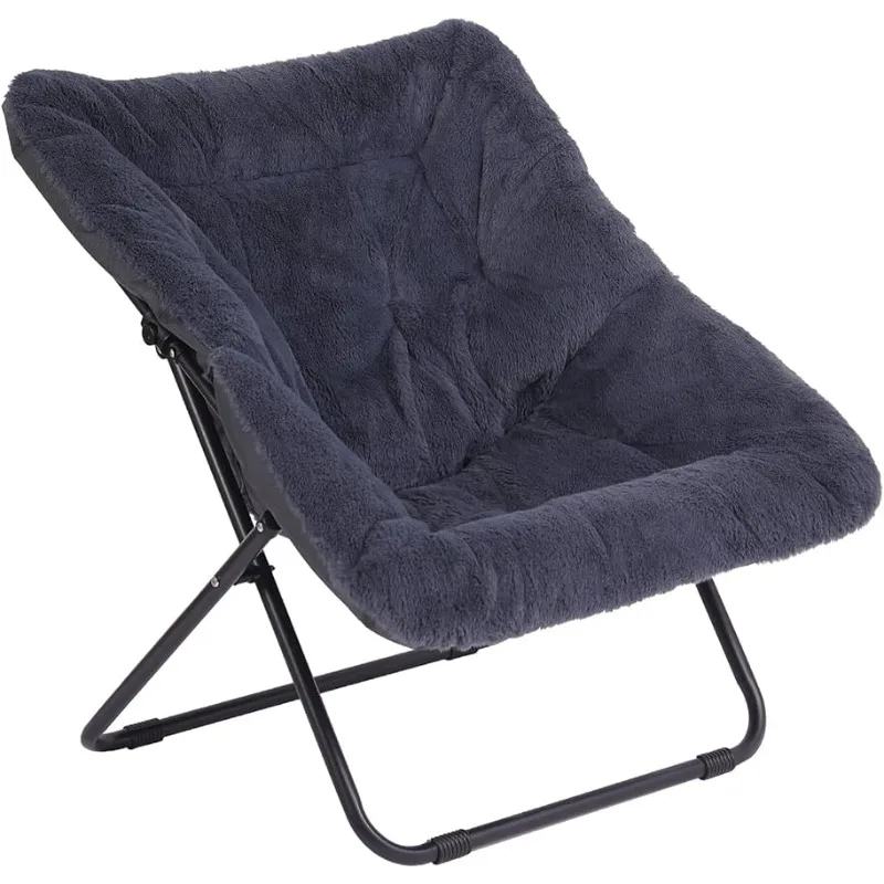 Comfy-Saucer-Chair-Soft-Faux-Fur-Oversized-Folding-Accent-Chair-Lounge ...