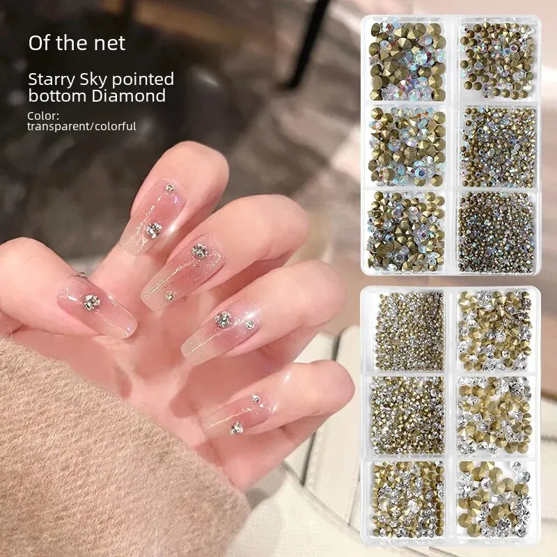 Crystal-Nail-Art-Rhinestones-Set-Pointed-Bottom-3D-Transparent ...