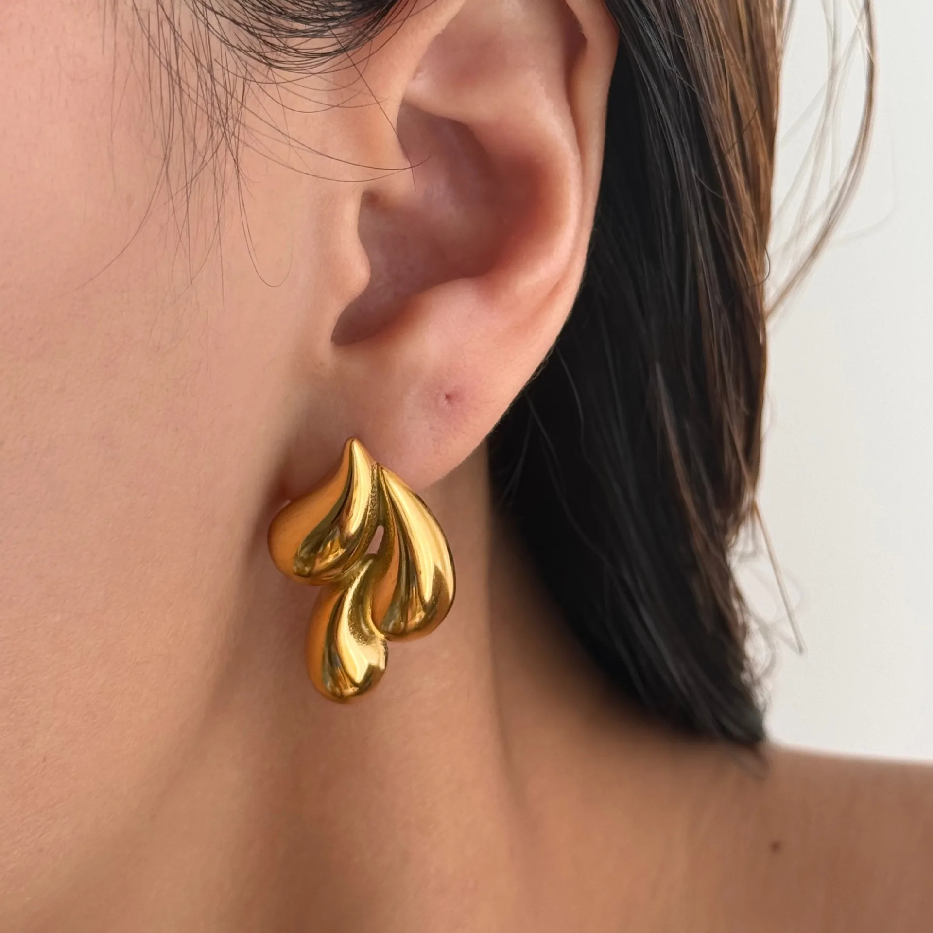 Irregular-Three-Waterdrop-Geometry-Gold-Color-Smooth-CCB-Drop-Earrings ...