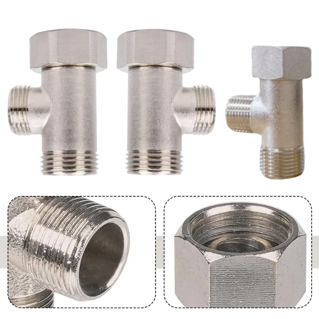 Female To Female Hose Adapter Brass Chrome T-adapter 3 Way Valve For ...