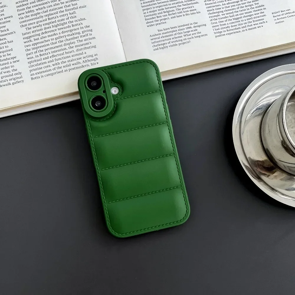Puffer Down Jacket Style Phone Case For iPhone 17 16 Pro Max 15 14 Plus ...