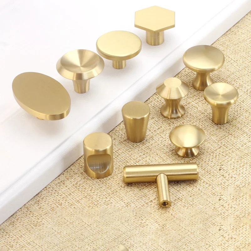 Nordic Style Hexagon Solid Brass Cabinet Knob Cupboard Handle Door Pull Handles Simplelife Brass ...