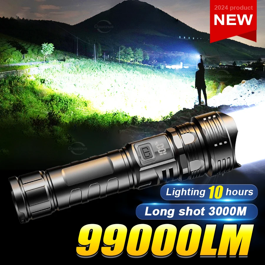 Powerful-LED-Flashlight-USB-Rechargeable-Strong-Light-Long-Range ...
