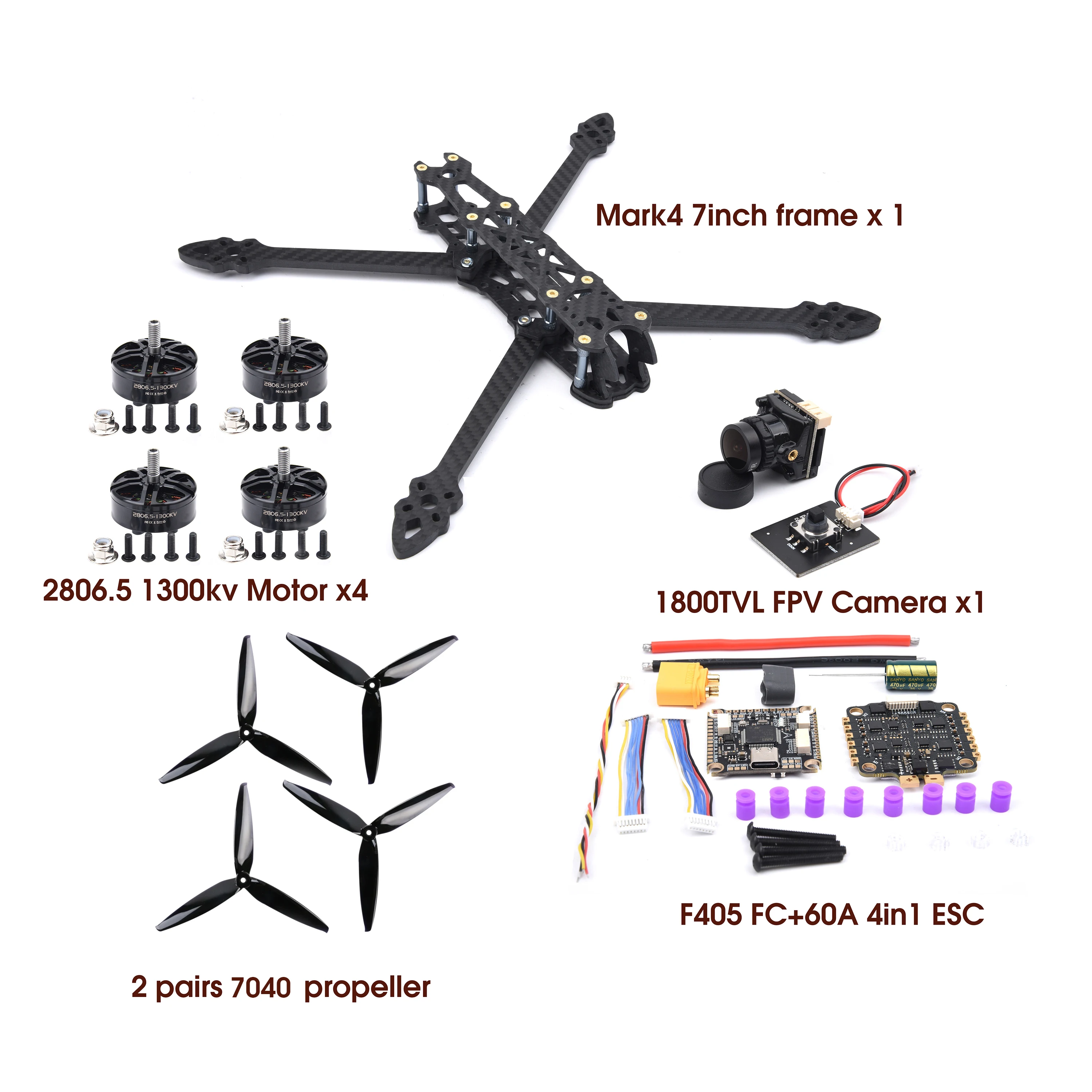 Mark4-7inch-295mm-Carbon-Fiber-Frame-F4-F405-Flight-Control-60A-4in1 ...