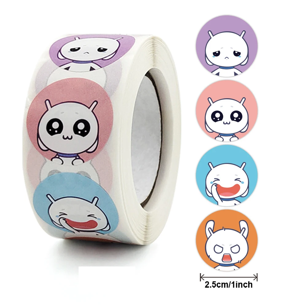 500PCS-1inch-Round-Reward-Labels-Sticker-Cute-Cartoon-Animal-Stickers ...