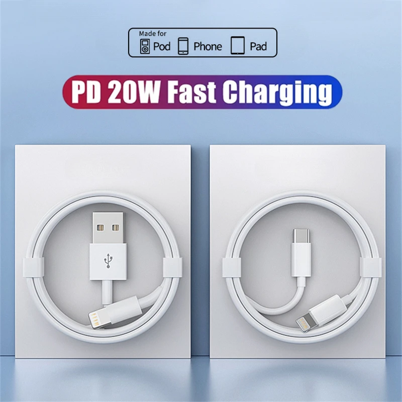 Original 20W PD Fast Charging USB Cable for Apple iPhone 15 14 8 7 Plus ...