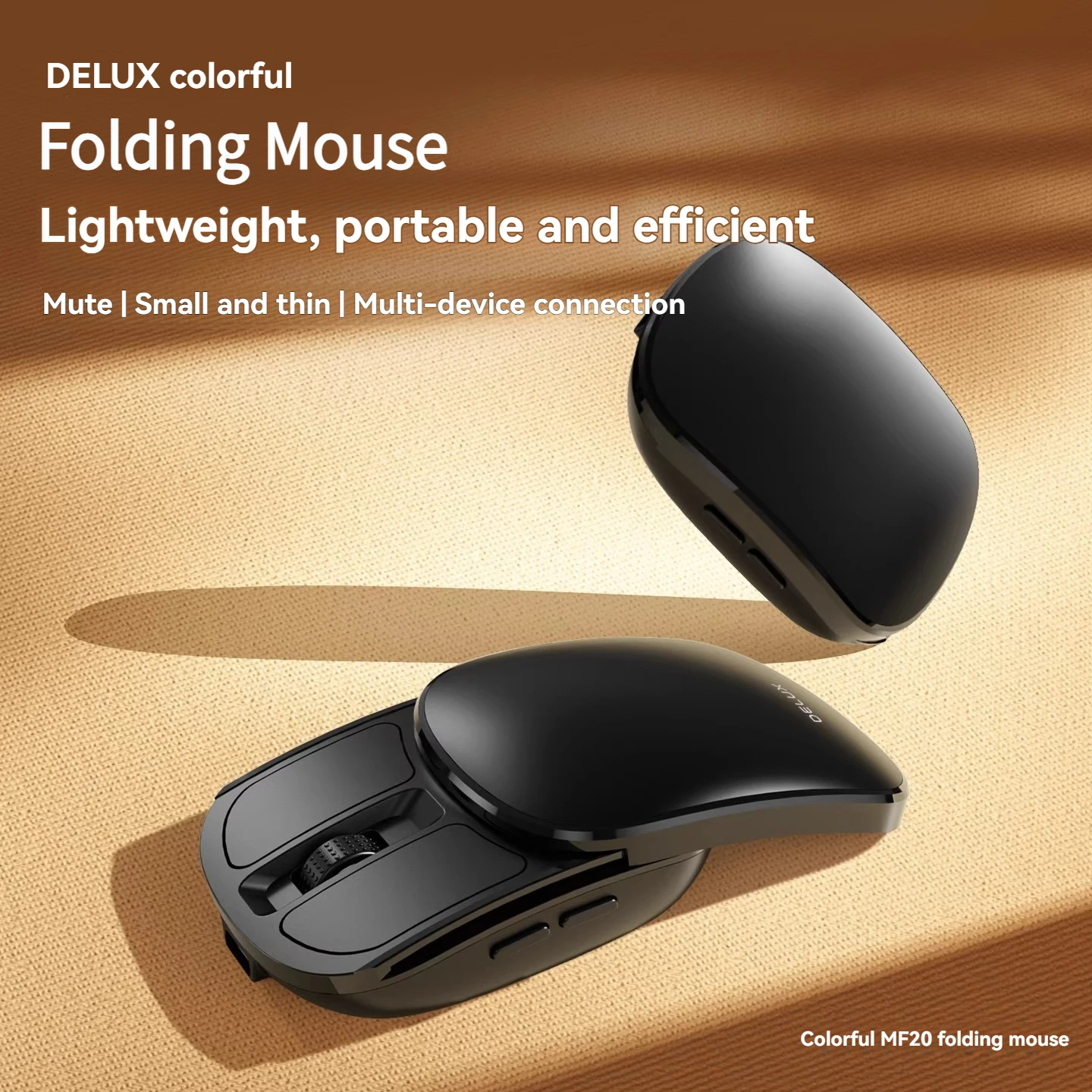 DeLUX MF20 Folding Mouse Bluetooth Wireless 2.4G 53g Mini Portable Mute ...