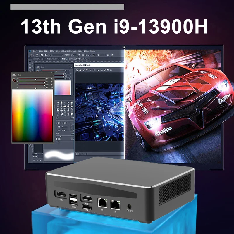 Topton-Mini PC Gamer V600 13th Gen i9 13900H, Intel, NUC, Windows 11, 2 x DDR5, 2 x PCIE4.0, 2x2 ...